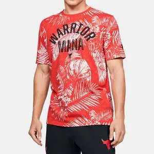 Under Armour Project Rock Aloha Camo Short Sleeve - Red