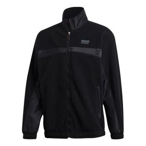 Adidas Originals Colorblock Fleece Stand Collar Zip-up Jacket - Black