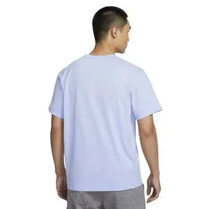 Nike Dri-fit Uv Hyverse Short Sleeve Fitness Top - Blue