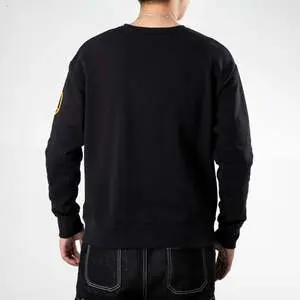 JORDAN Air Basketball Print Digital Crewneck Pullover Fleece Sweatshirt - Black