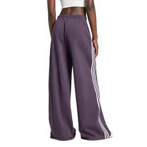 Adidas 3-stripes Loose French Terry Wide Leg Pants - Aurora Black