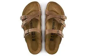 BIRKENSTOCK Franca Oiled Leather Sandals - Brown