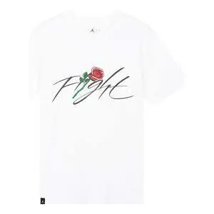 JORDAN Flight Rose T-shirt 'white - White/red/multi-color