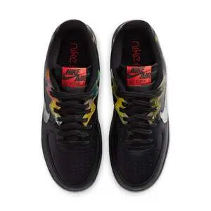 Nike Force 1 React 'black Iridescent' Low Top Sneakers - Black/silver