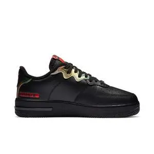 Nike Force 1 React 'black Iridescent' Low Top Sneakers - Black/silver