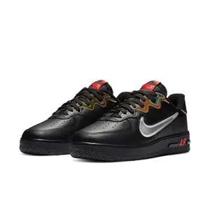 Nike Force 1 React 'black Iridescent' Low Top Sneakers - Black/silver