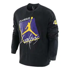 JORDAN Air Los Angeles Lakers Courtside Max90 Long-sleeve T-shirt - Black/multi-color