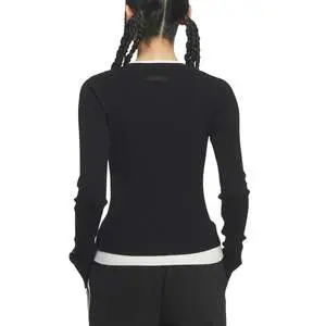 Adidas Ribbed Button-up Long Sleeve Shirt - Black