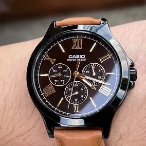 Casio Classic Analog Watch With Leather Strap