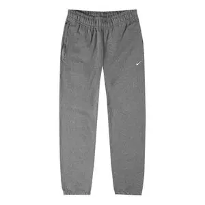Nike Embroidered Logo Solid Color Bundle Feet Sports Pants/trousers/joggers Gray - Grey