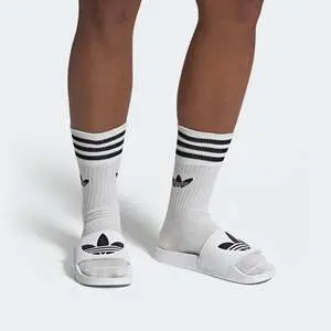 Adidas Adilette Lite Slides With Trefoil Logo - Cloud White/core Black
