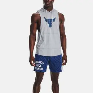 Under Armour Project Rock Bsr Bull Sleeveless Hoodie - Grey/blue