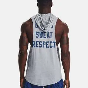 Under Armour Project Rock Bsr Bull Sleeveless Hoodie - Grey/blue