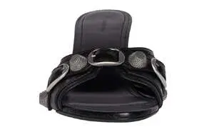 Balenciaga Cagole Leather Heeled Sandals - Black