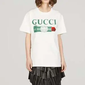 Gucci Lipstick Print Cotton T-shirt - White