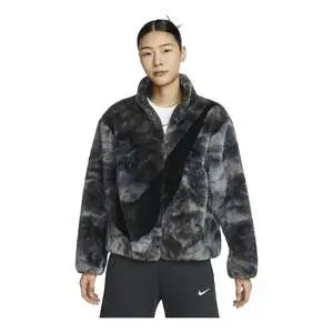Nike Big Swoosh Faux Fur Jacket - Black