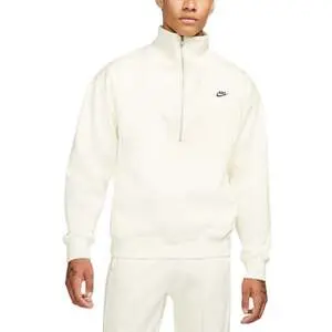 Nike Casual Logo Printing Half Zipper High Collar Pullover Autumn White