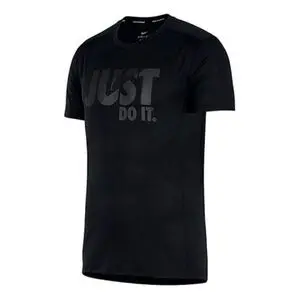 Nike Alphabet Printing Sports Round Neck Pullover Short Sleeve T-shirt - Black