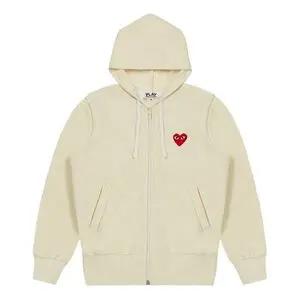 Play Comme Des Garcon COMME Des GARCONS PLAY Zip Hooded Jacket Ivory