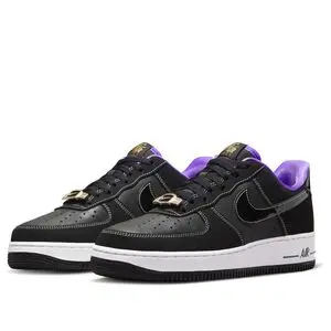 Nike Force 1 Low '07 Lv8 Emb 'world Champ Lakers' Sneakers - Black/white/purple