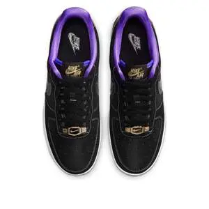 Nike Force 1 Low '07 Lv8 Emb 'world Champ Lakers' Sneakers - Black/white/purple