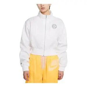 Nike Plaid Zip Up Stand Collar Jacket - White