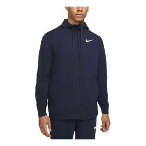 Nike Dry Hoodie Fzflc Logo Casual Sports Hooded Jacket - Black