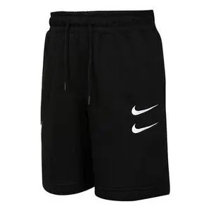 Nike Swoosh French Terry Casual Sports Shorts - Black