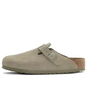 BIRKENSTOCK Boston Suede Leather Clogs - Green