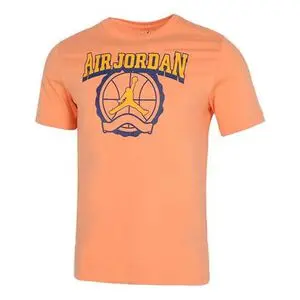 JORDAN Burst Crack Basketball Sports Short Sleeve T-shirt - Orange