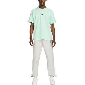 Nike Fw22 Solid Color Logo Embroidered Short Sleeve Green T-shirt - Multi-color