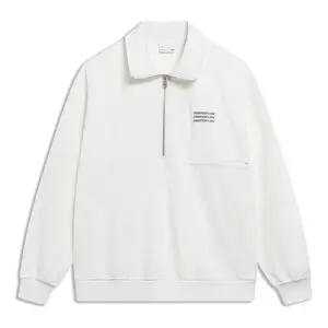 LI-NING Li-ning Counterflow Triple Logo Half Zip Sweatshirt 'white' White/black