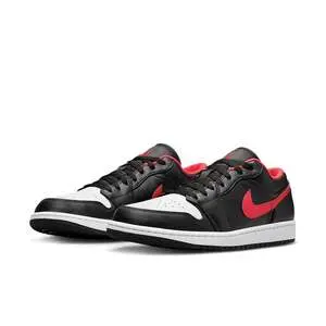 JORDAN 1 Low "white Toe - Black/fire Red/white