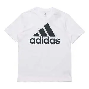 Adidas Printed Big Logo Essentials Tee Short Sleeve - White