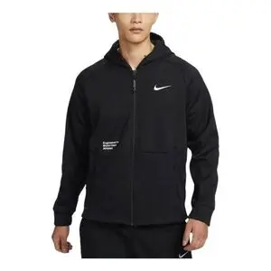 Nike Pro Therma-fit Full-zip Hooded Jacket - Black