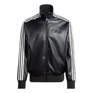 Adidas Adidas Faux Leather Adicolor Track Jacket Black