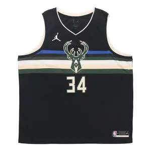 JORDAN Giannis Antetokounmpo 34 Milwaukee Bucks Statement Edition Swingman Jersey - Black