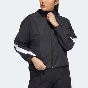 Adidas Zip-up Hooded Track Jacket With Sporty Stripes
