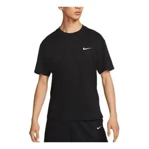 Nike Solid Color Logo Printing Round Neck Pullover Short Sleeve Black T-shirt