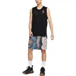 JORDAN Air Pattern Printing Mesh Round Neck Sports Vest - Multi-color