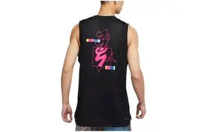 JORDAN Air Pattern Printing Mesh Round Neck Sports Vest - Multi-color