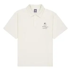 NEW BALANCE Skateboard Graphic Polo Shirt - Ivory