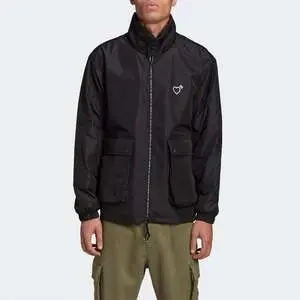 Adidas Originals X Human Made Crossover Embroidered Logo Stand Collar Jacket