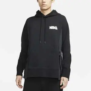 Nike X Sacai Logo Printing Splicing Contrasting Hoodie 'black