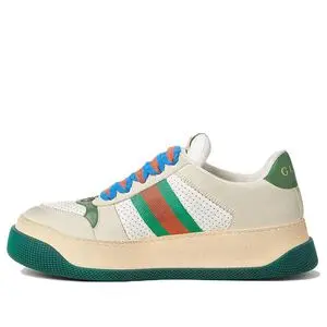 Gucci Screener Gg Leather Sneakers - Beige/green/red