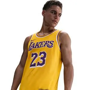 Nike X Nba Los Angeles Lakers Icon Edition Jersey 'lebron James - Yellow/multi-color