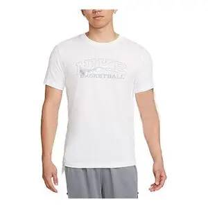 Nike Alphabet Logo Printing Round Neck Short Sleeve White T-shirt - Default Color