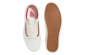 VANS Old Skool Vintage Leather Sneakers - Beige/red