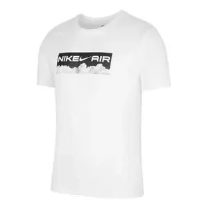 Nike Alphabet Logo Printing Round Neck Pullover Short Sleeve White T-shirt - Multi-color