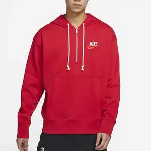 Nike Embroidered Logo Half Zip Hooded Knit Pullover